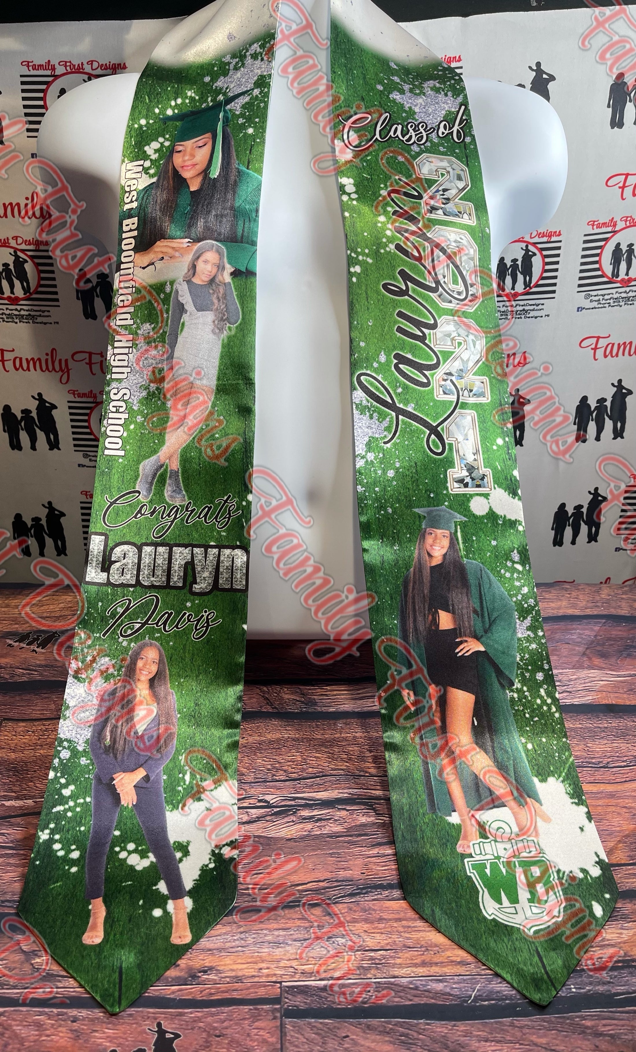 Custom Graduation Stole – Family First Designs LLC
