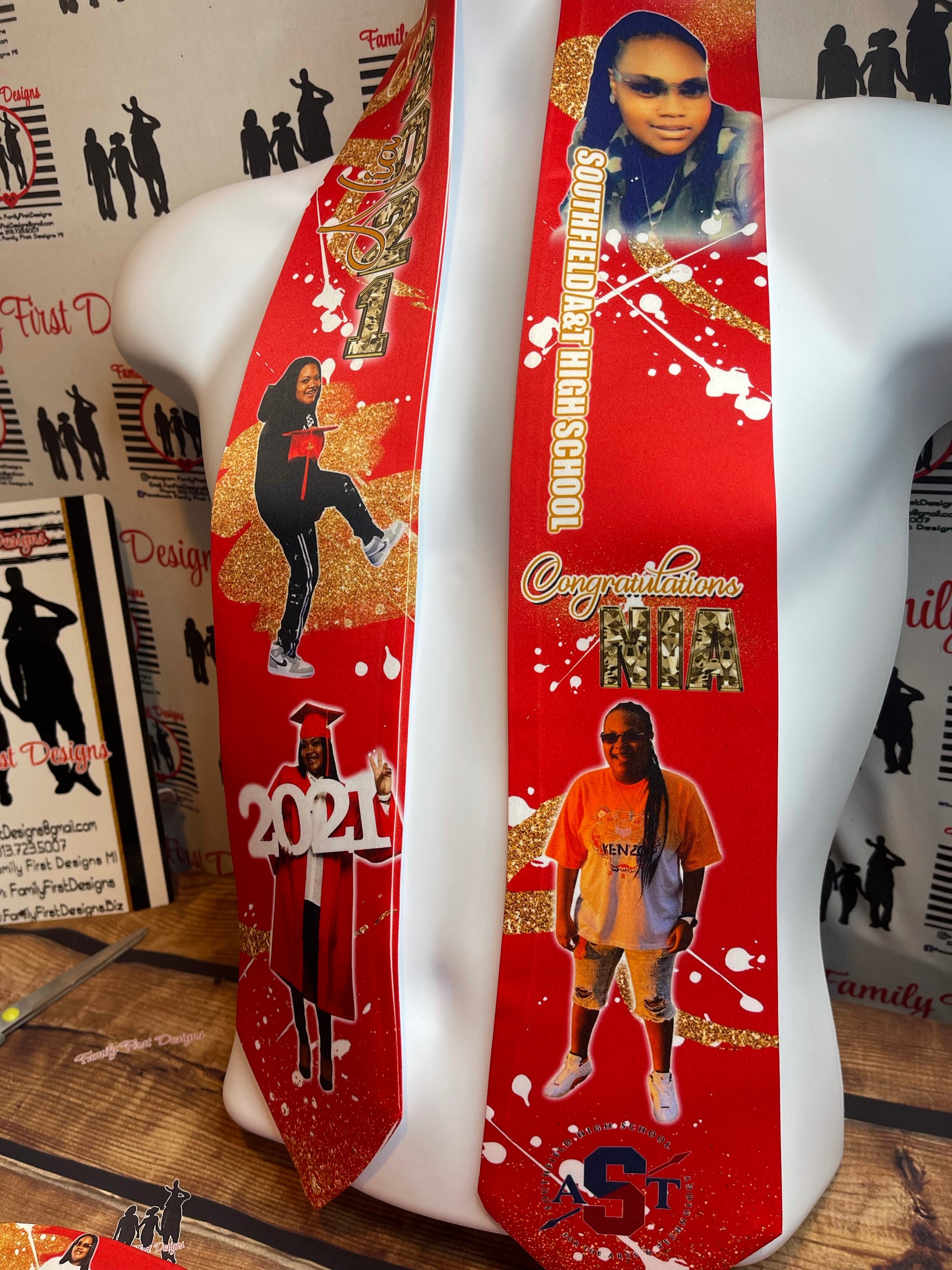 Custom Graduation Stole – Family First Designs LLC